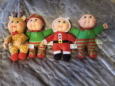 Cabbage Patch Kids Cuties Christmas SANTA REINDEER ELF Plush Doll Lot ...