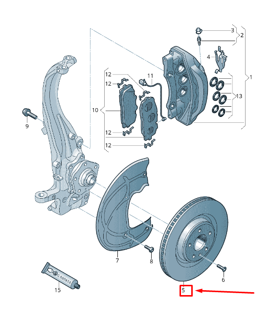 Genuine OEM Front Disc Brake Rotor for Audi 4M0615301AM for sale online ...