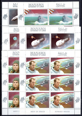 MANAMA 1968 SPACE/MEN IN SPACE 6 SHEETS OF 6 STAMPS PERF. MNH | eBay