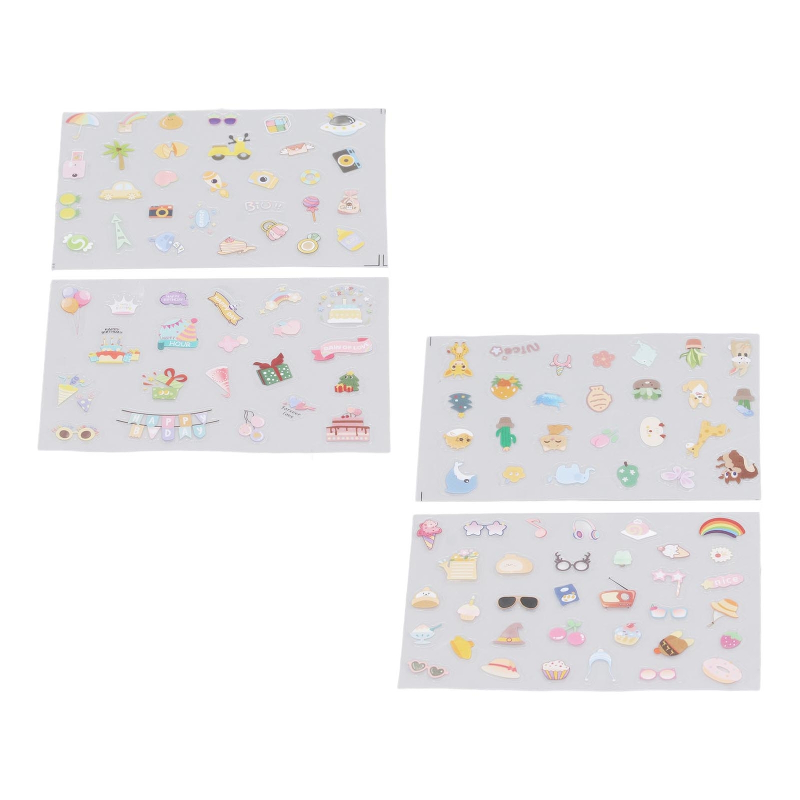 2PCS Decorative Stickers Cute Cartoon Self Adhesive Sticker Colorful ...