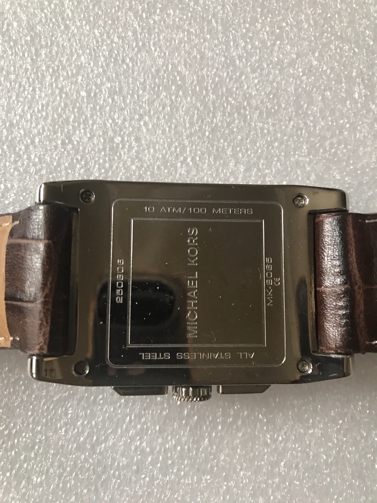 NEW MICHAEL KORS Brown CROCODILE EMBOSSED LEATHER & ROSE GOLD WATCH ...