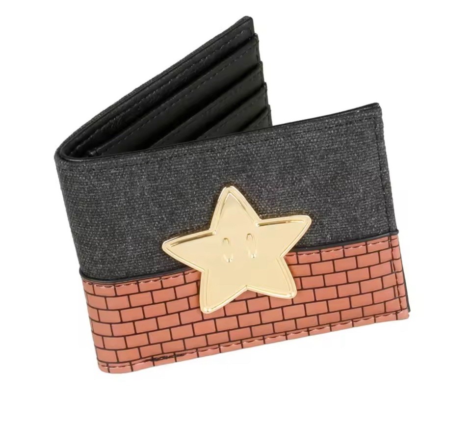 New! Mario Wallet Super Star Mario Cartoon Bifold Wallet Mario Star ...