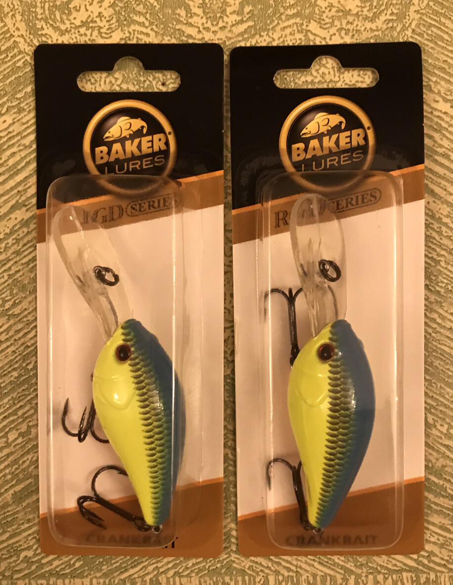 New 2 Baker Lures Crankbaits 2-1/4” 1/2oz RGD3-P025 Blue Chartreuse | eBay