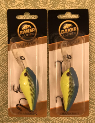 New 2 Baker Lures Crankbaits 2-1/4” 1/2oz RGD3-P025 Blue Chartreuse | eBay