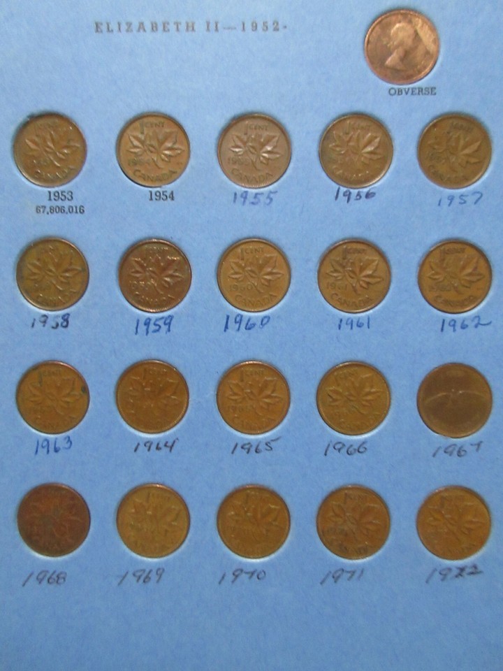 Set of Canada Small Cents 1920-1972 In WHITMAN Folder Penny 1c 1p | eBay
