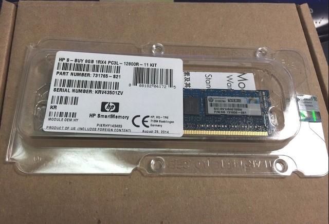 731765-B21 735302-001 731656-081 HP 8GB 4PC3L-12800R DDR3-1600 Reg Mem ...