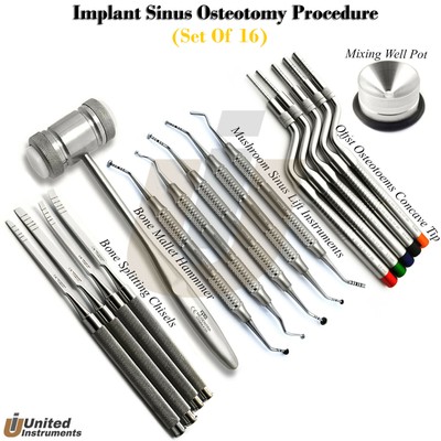 Osteotomes Offset Sinus Lift Mushroom Elevators Dental Ridge Splitting ...