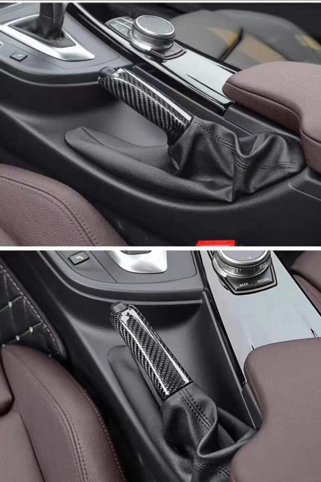 Real Carbon Fiber Handbrake Brake Handle Cover FOR BMW E46 E90 E92 F30 ...