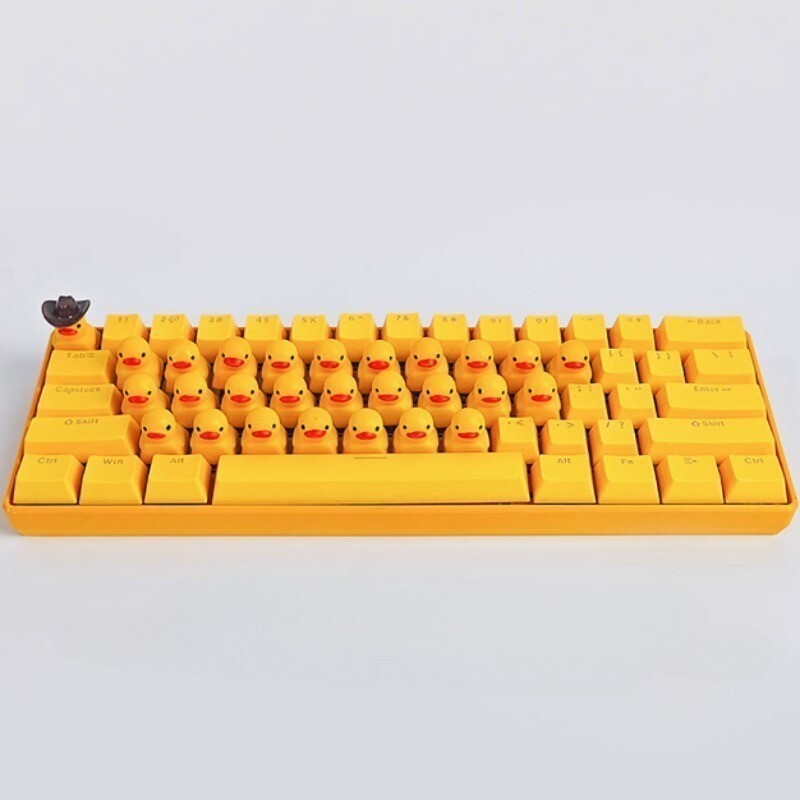 Yellow Cute Duck Mechanical Keyboard Press Crow USB Interface Keyboard ...