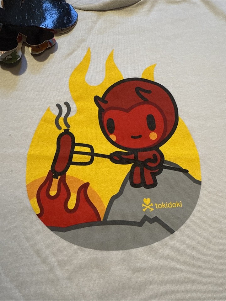 Vintage Tokidoki Devil Grilling Hotdog T Shirt Men’s Size XS-S Women’s ...