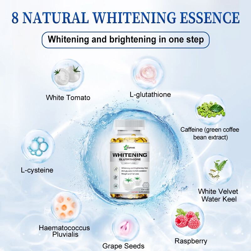 120 Capsules L-Glutathione White Tomato-Whitening Skin Anti-glycation ...