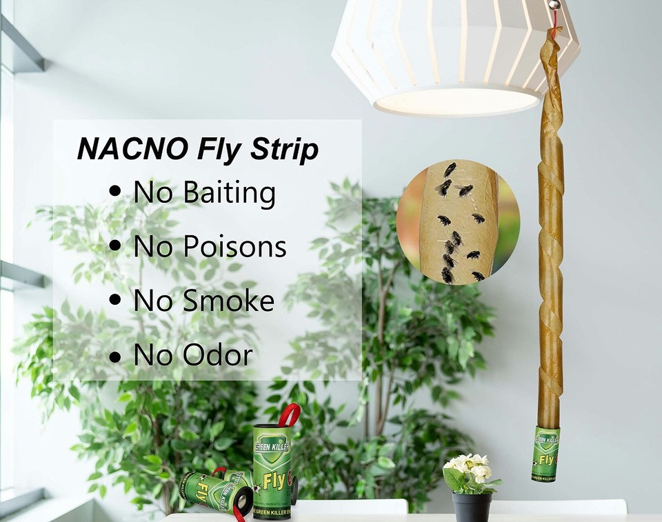 16Roll Sticky Fly Strips Paper Insect Bug Catcher Fly Killer Tape ...