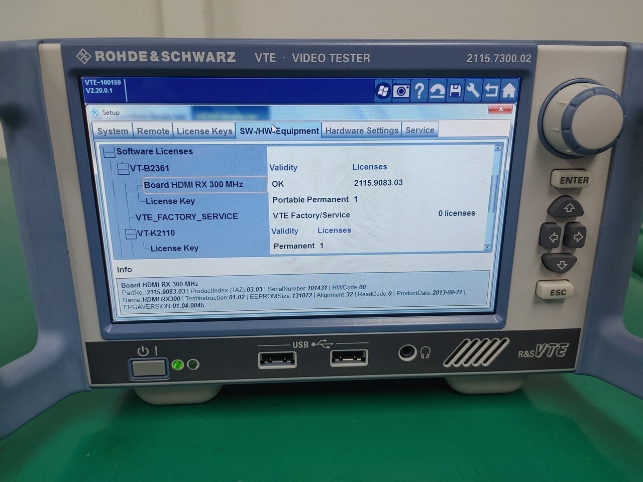 R&S VTE(2115.7300.02) Video Analyzer Win 7 opt VT-B2361/ VT-K2110/ VT ...