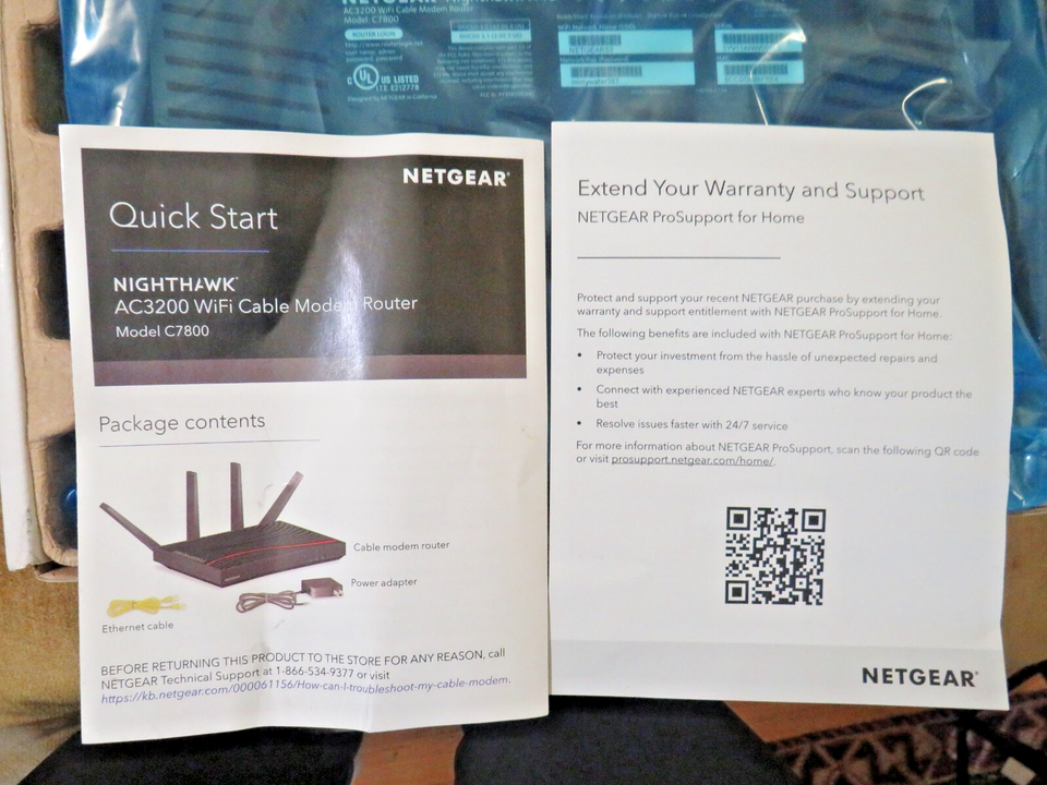 NETGEAR C7800 NIGHTHAWK X4S AC3200 WIFI CABLE MODEM ROUTER OPEN BOX ...