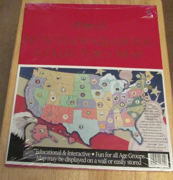 State Series Quarters 1999 - 2008 Map Coin Collector Album Display H E ...