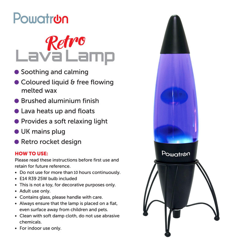 Retro Lava Lamp Rocket With Peaceful Motion Wax Liquid Relaxation Night ...