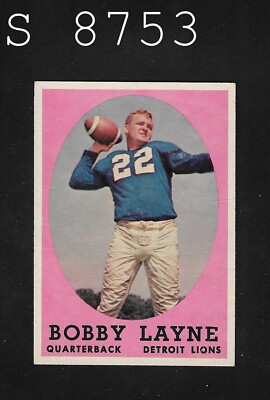 1958 Topps Football Bobby Layne *Hall of Fame* Card #2 *Free S/H After ...