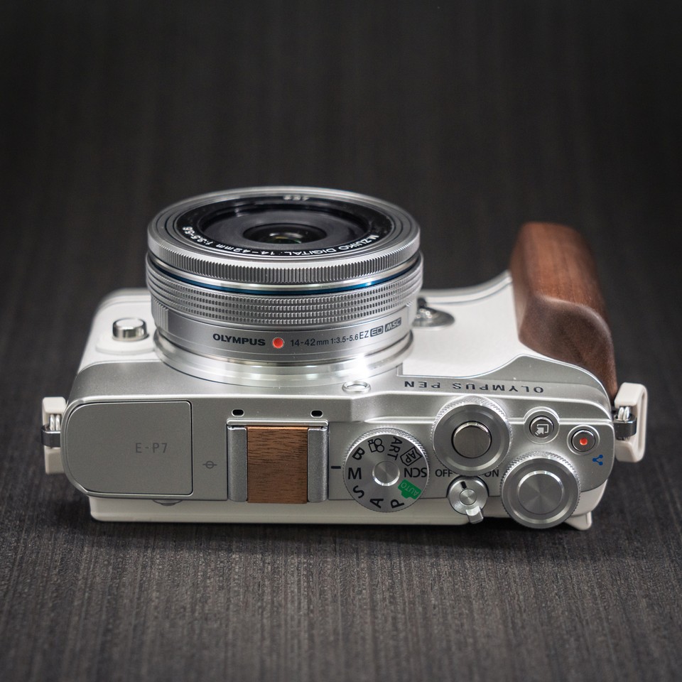 Handmade Wooden handle Grip L Plate Alloy Base for Olympus E-P7 Camera ...