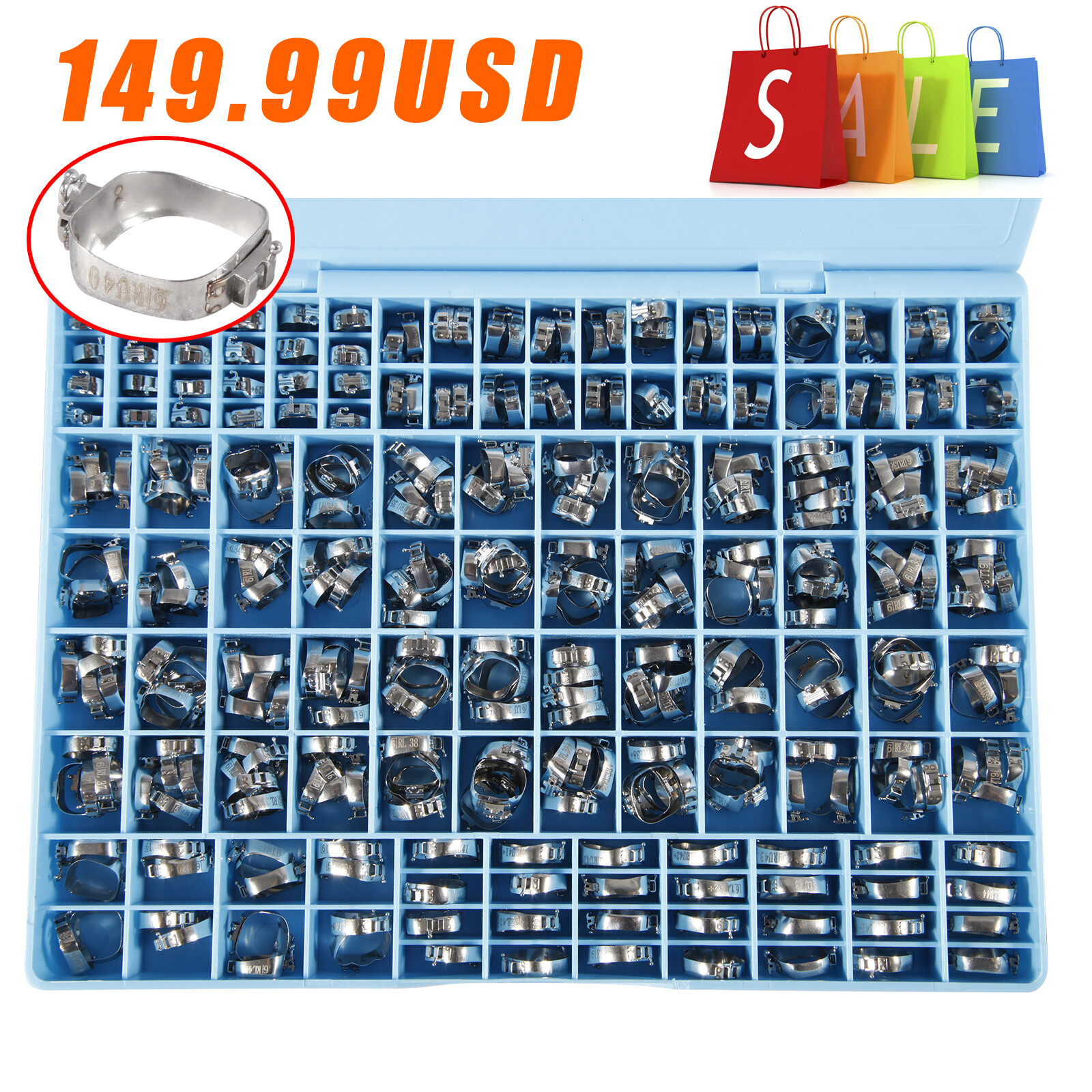 Dental Orthodontic 1st Molar Bands Convertible Roth/MBT 022 Buccal ...