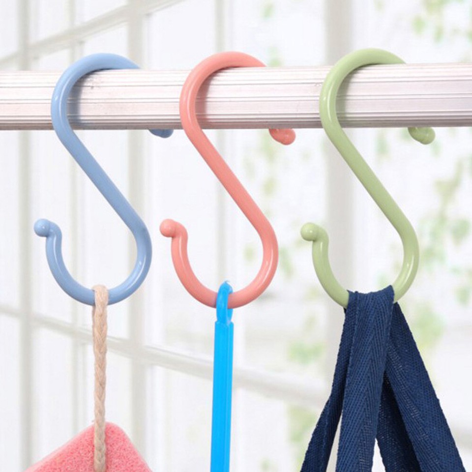 Portable Kitchen Hooks Home S Shape Plastic Clothing Rack Baby Stroller ...