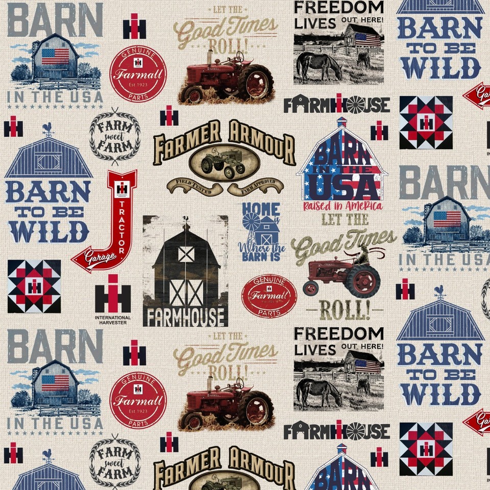 Farmall Cotton Panels and Fabrics By The Yard-Farmall American Farm ...