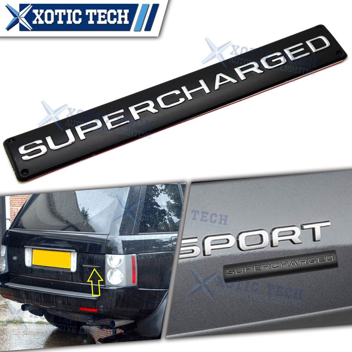 Range Rover Sport Supercharged Tailgate Emblem Black Land