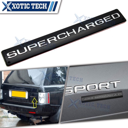 Slim Black SUPERCHARGED Badge Trunk Rear Emblem For Range Rover Land ...