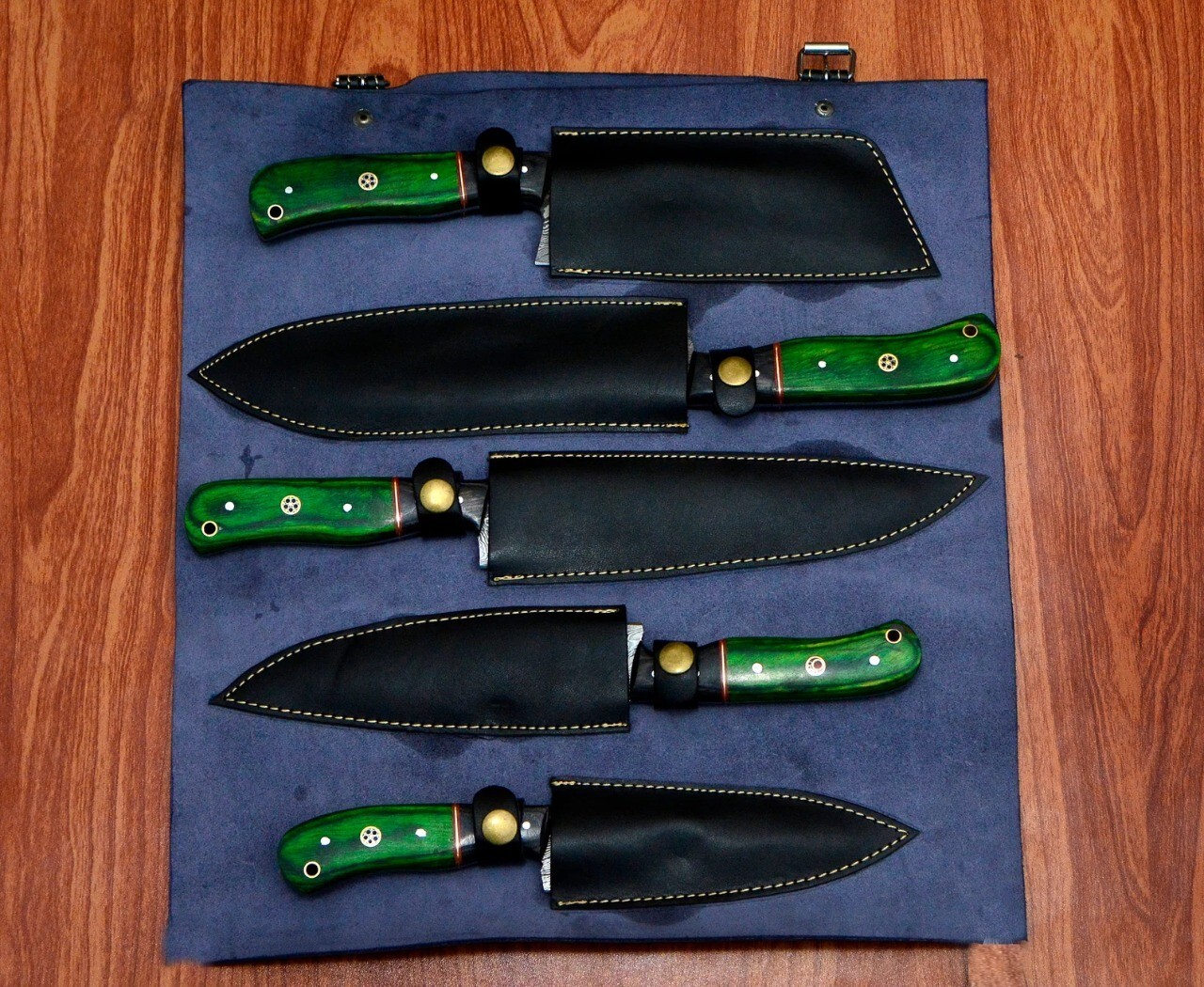 Professional Handmade_5 x Kitchen Chef Knife Set Damascus knives in ...