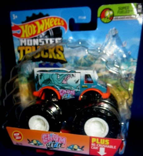 HOT WHEELS MONSTER TRUCKS 1:64 #66 CHUM N GET IT RE-CRUSHABLE CAR CRACK ...