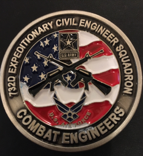 732D EXPEDITIONARY CIVIL ENGINEERS ~ ARMY AIR FORCE IRAQ Challenge Coin ...
