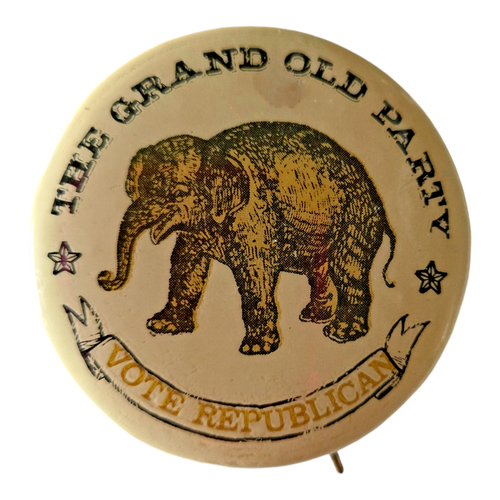 Vintage The Grand Old Party Vote Republican Elephant Political Pinback ...