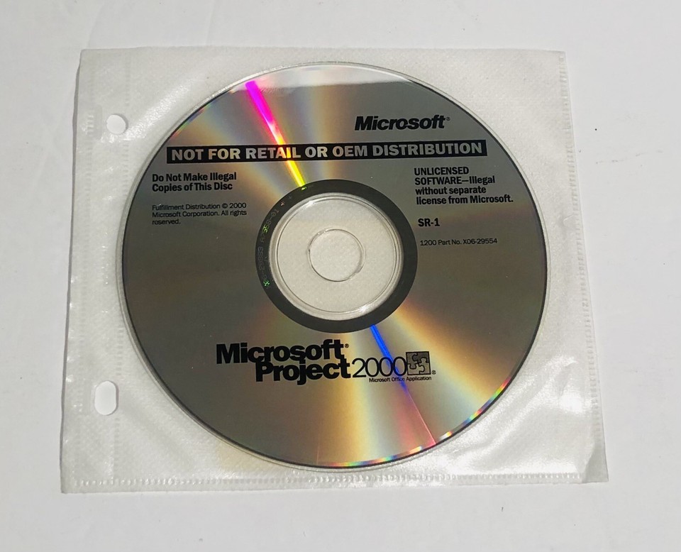 Microsoft Project 2000 Unlicensed With Key | eBay
