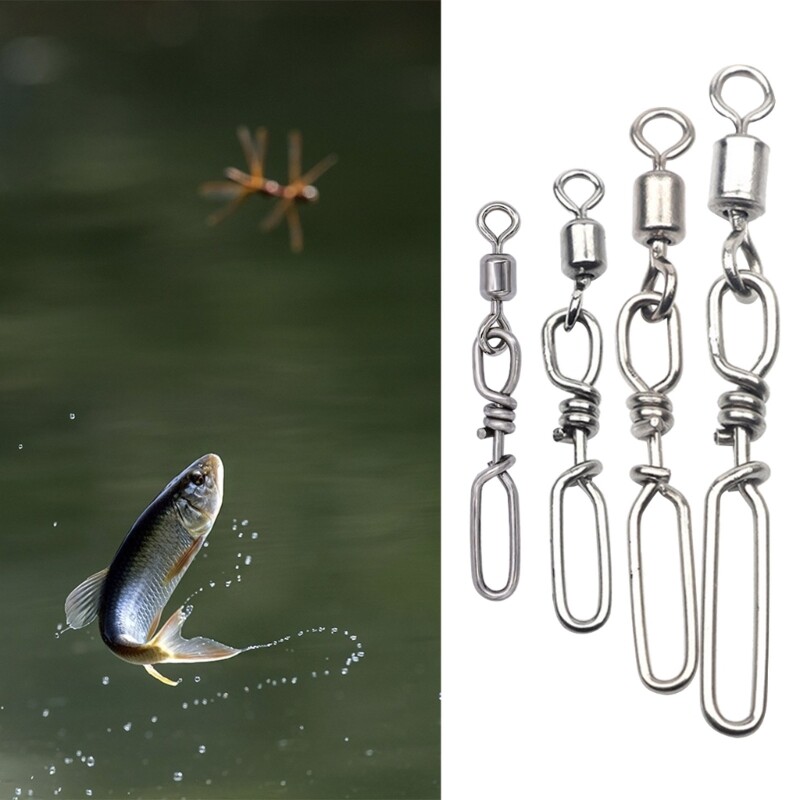10Pcs Ball-Bearing Snaps Lure Connector Clips, Saltwater or Freshwater ...