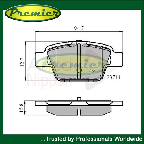 Premier Rear Brake Pads Set Fits Fiat Bravo Stilo Multipla Alfa Romeo ...