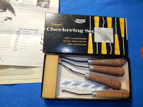 Gunline Tools 4 Checkering tools with handles for Wood Stock Carving | eBay