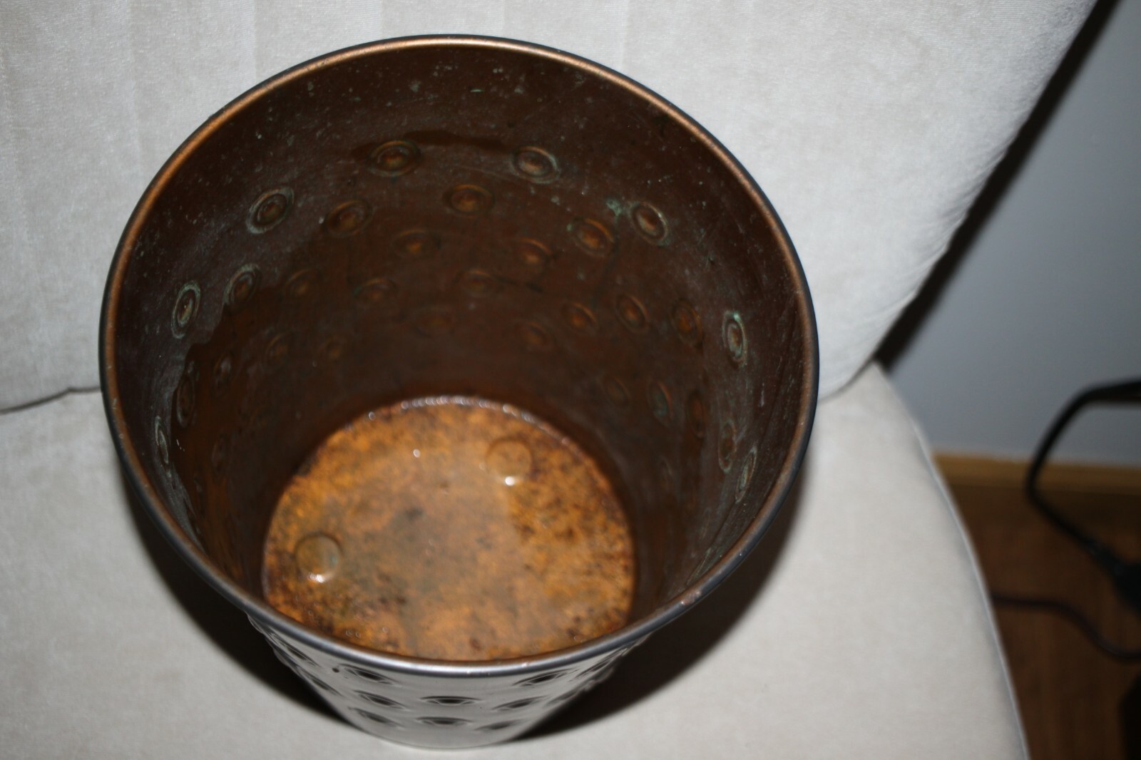 Metal Bronze/Gold Trash Cans For Bathroom Or Office 10" Tall 10" Width ...