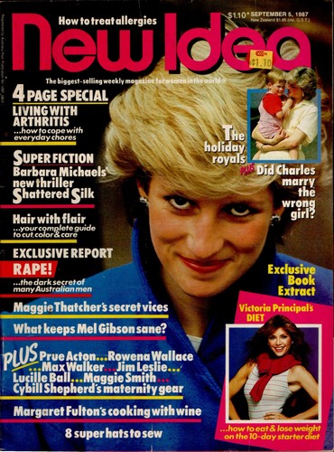 New Idea - Sept. 5, 1987 - Princess Diana, Thatcher, Mel Gibson, Acton ...