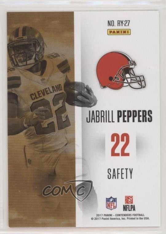 2017 Panini Contenders Rookie of the Year Emerald Jabrill Peppers #RY ...