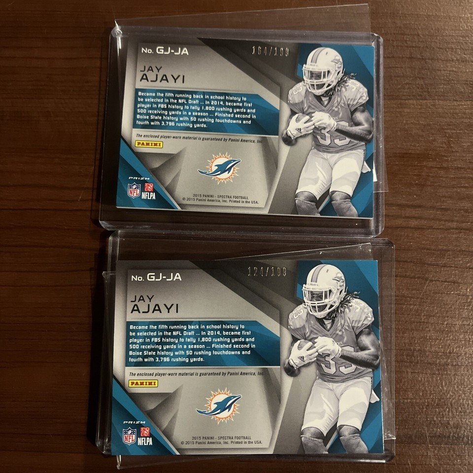 (2) 2015 JAY AJAYI /199 SPECTRA GIGANTIC JERSEYS REFRACTOR ROOKIE CARD ...
