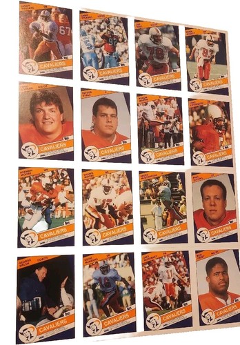 Vintage UVA Football Memorabilia Card Full Sheet Cavalier Fans NCAA ...