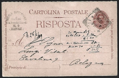 (AOP) Italy 1895 10c postal card used Michel P30A | eBay