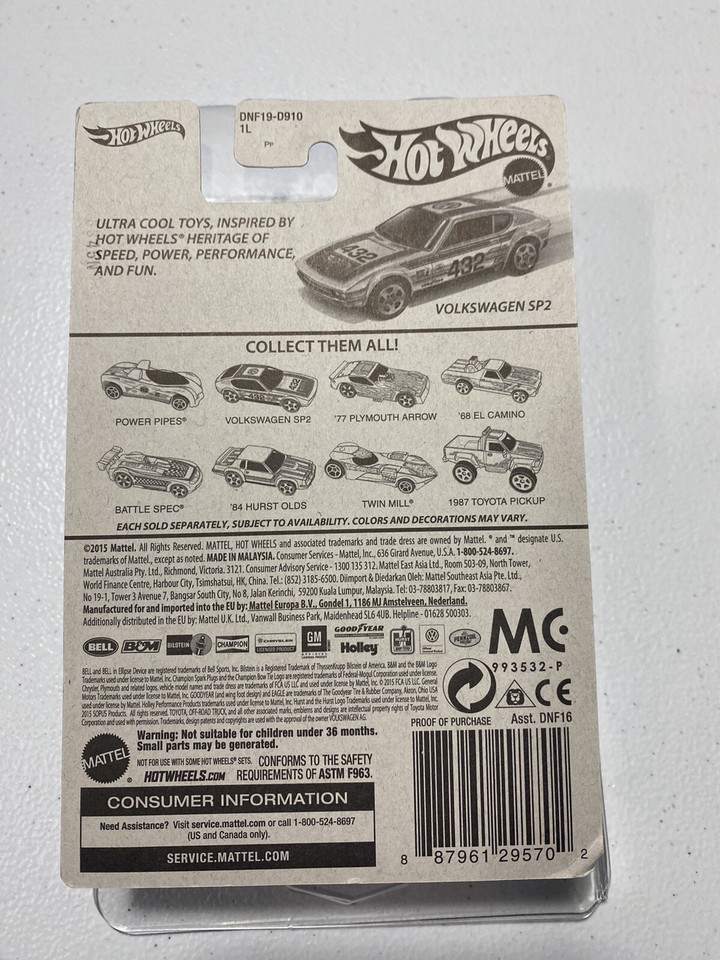 Hot Wheels 2016 Target Retro Series DNF19~VOLKSWAGEN SP2~white FS Nice ...