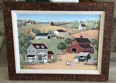 Colleen Eubanks Rare Original Folk Art Style Painting 20x16” Framed | eBay