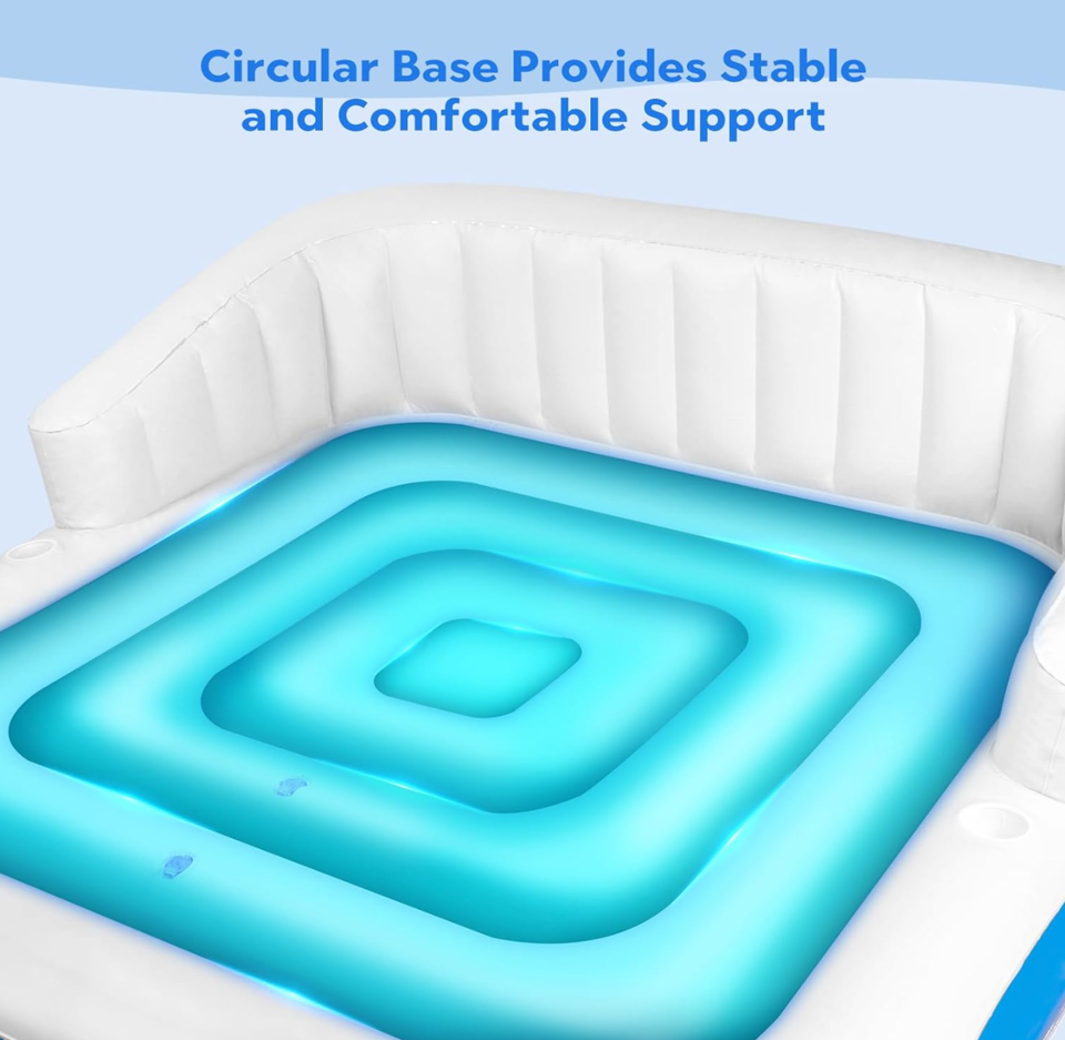 Large Inflatable Floating Party Island Sun Shade Canopy Adult Lake Raft ...