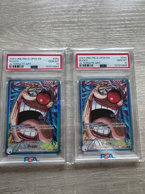 ENG 2024 One Piece OP09-042 Buggy Alt Art Leader Emperors New World PSA ...