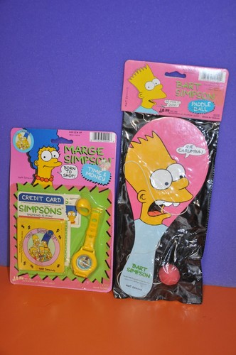SIMPSONS - 1990 JA-RU TOYS - BART's "PADDLE BALL" & MARGE's "TIME ...