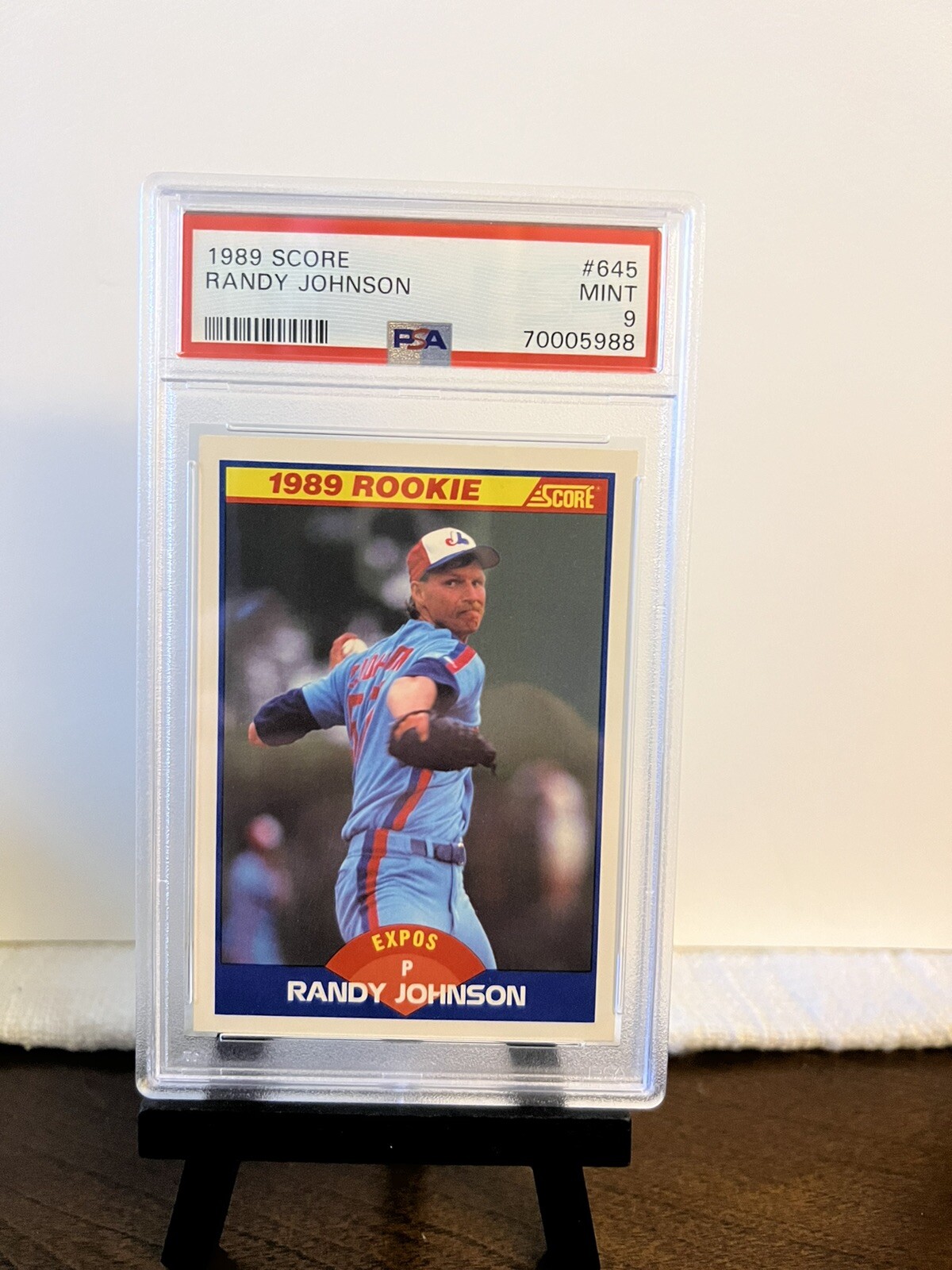 1989 Score Randy Johnson Rookie Card RC #645 Montreal Expos PSA 9 MINT ...