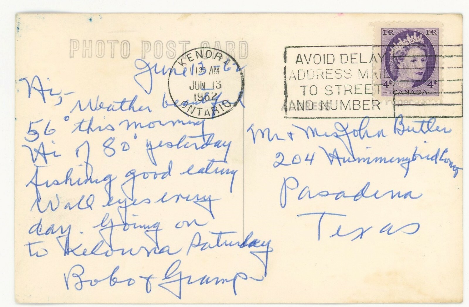 VTG 1962 RPPC FISH CAUGHT AT DOUG HOOK'S SEPARATION LAKE CAMP, KENORA ...