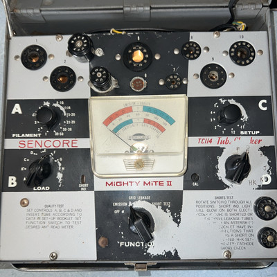TUBE TESTER- SENCORE TC114 MIGHTY MITE II VACUUM TUBE TESTER w/Manual ...