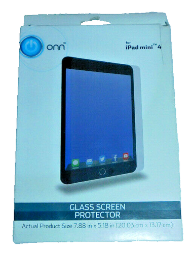 Onn iPad Mini 4 Screen Protector Glass 7.88" Smudge Scratch Resistant ...